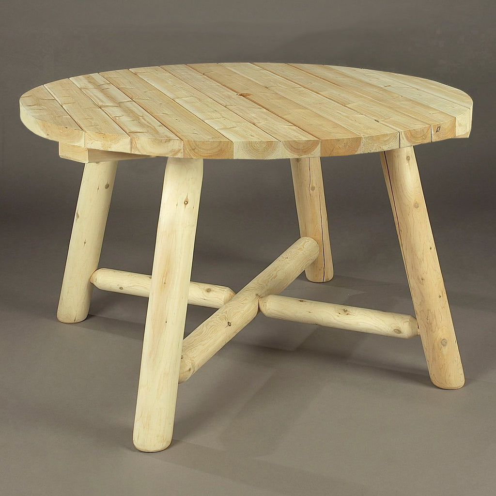 Cedar Looks Round Log Table – Swing Chairs Direct