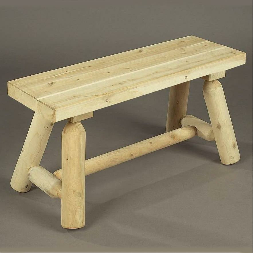 Cedar Looks Straight Log Bench – Swing Chairs Direct